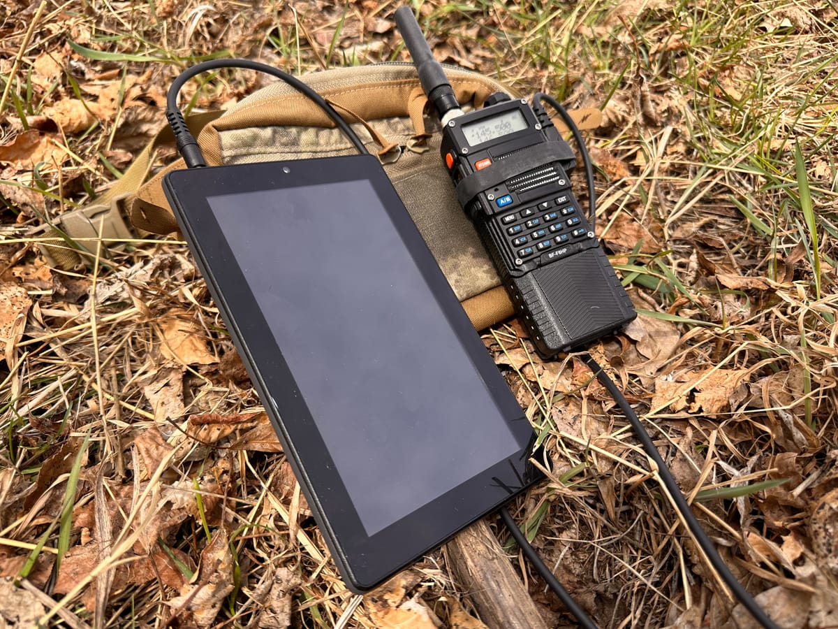 Outdoor Comms Setup with Tablet and Radio